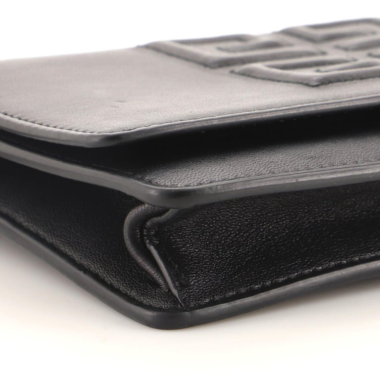 Givenchy Emblem Wallet on Chain Embossed Leather at 1stDibs
