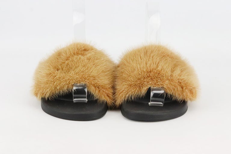 Givenchy Fur And Rubber Slides EU 38 UK 5 US 8 For Sale at 1stDibs