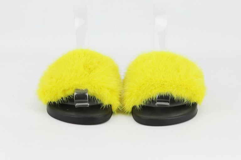 Givenchy Fur And Rubber Slides EU 38 UK 5 US 8 For Sale at 1stDibs