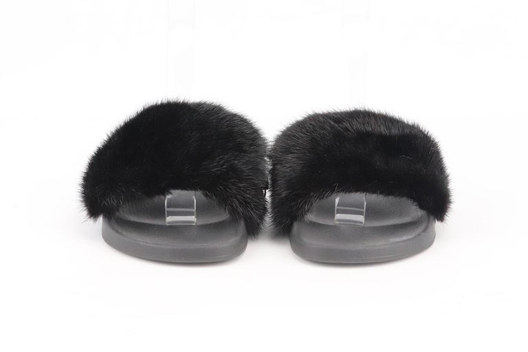 Givenchy Fur And Rubber Slides EU 38 UK 5 US 8 For Sale at 1stDibs