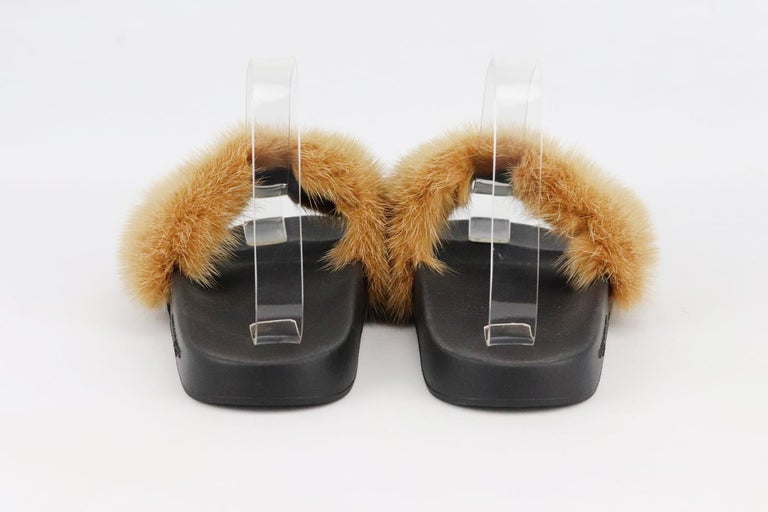 Givenchy Fur And Rubber Slides EU 38 UK 5 US 8 For Sale at 1stDibs