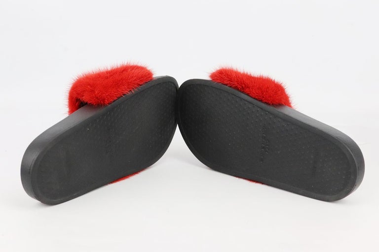 Givenchy Fur And Rubber Slides EU 38 UK 5 US 8 For Sale at 1stDibs