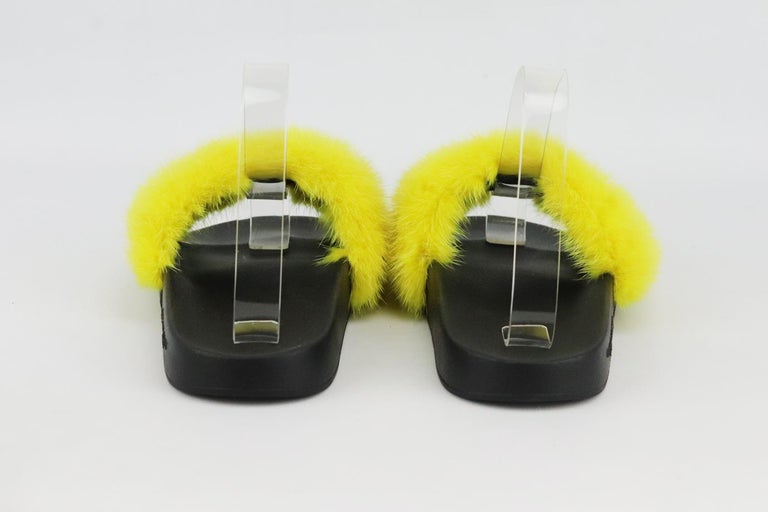 Givenchy Fur And Rubber Slides EU 38 UK 5 US 8 For Sale at 1stDibs