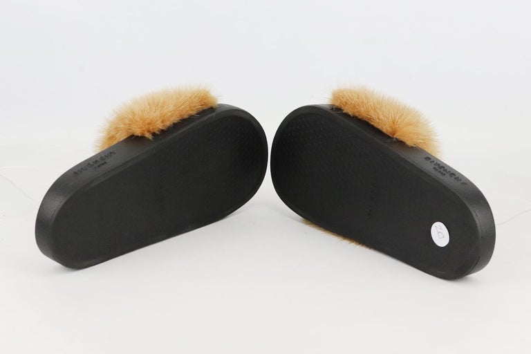 Givenchy Fur And Rubber Slides EU 38 UK 5 US 8 For Sale at 1stDibs