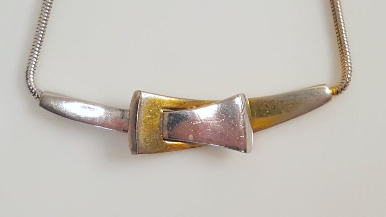 Givenchy 1976 Gilt Bar Pendant and GG-Logo Snake-Chain Two-Tone Choker ...