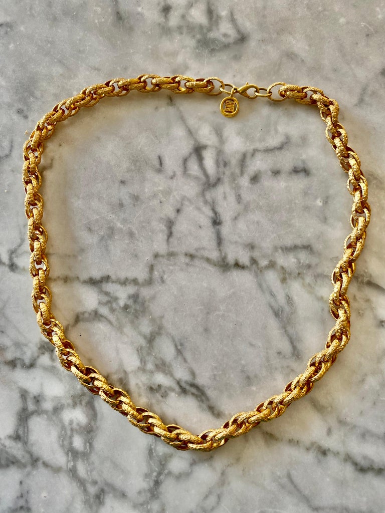 Givenchy Gold Chain Neckalce, France, 1980s For Sale at 1stDibs