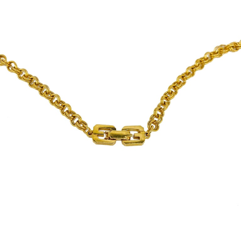 Vintage Givenchy Gold Plated Chain Necklace 1980s at 1stDibs