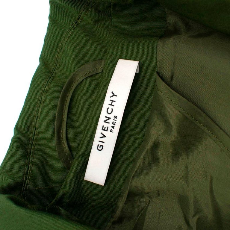 Givenchy Green and Blue Trench Raincoat - Size US 8 For Sale at 1stDibs