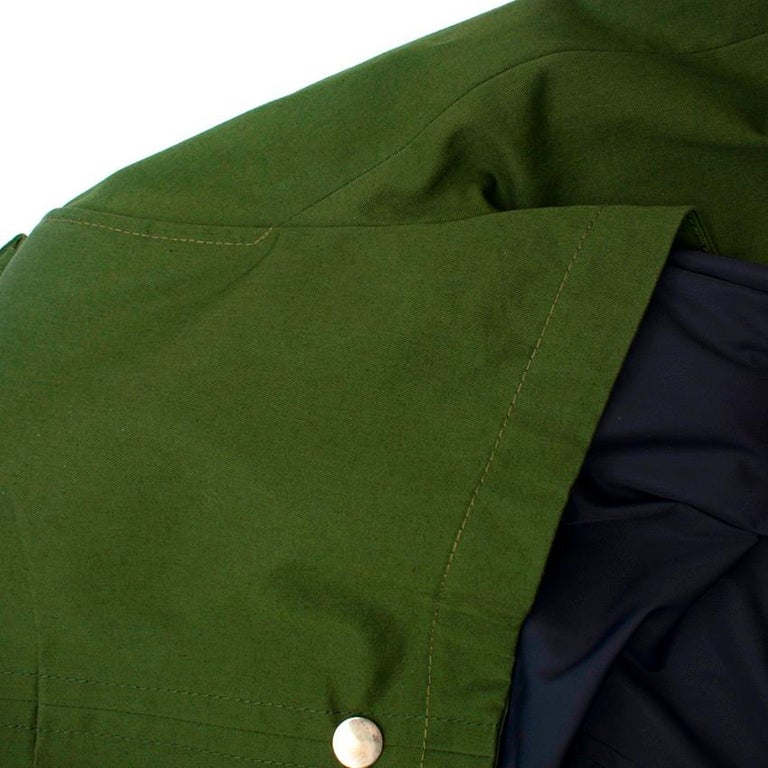 Givenchy Green and Blue Trench Raincoat - Size US 8 For Sale at 1stDibs