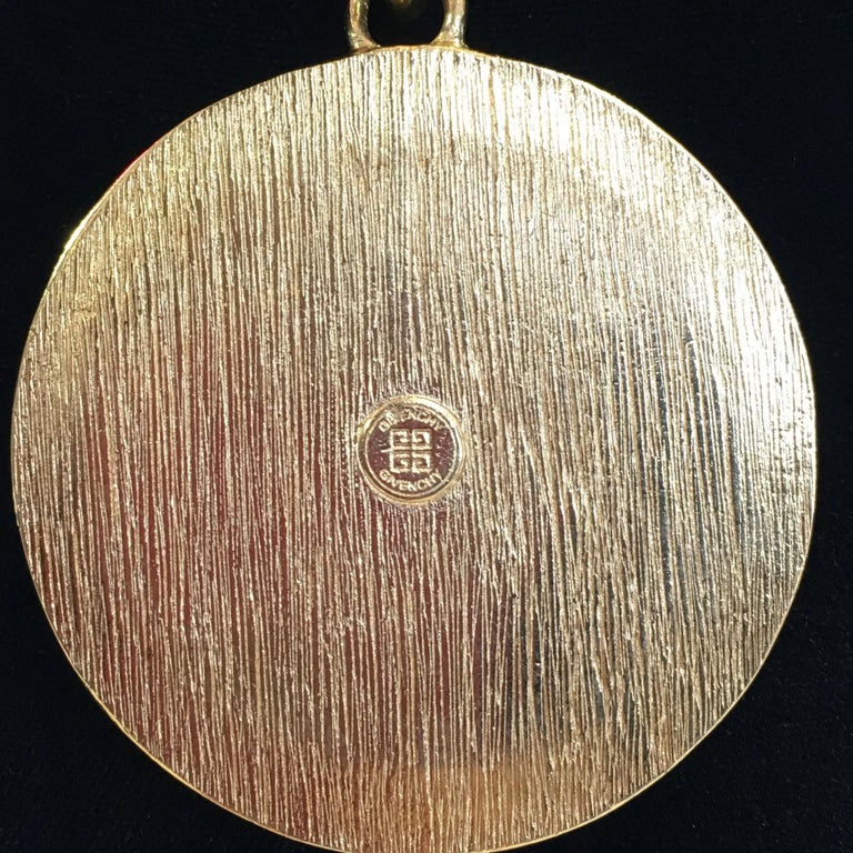 Givenchy Green Art Glass Pendant with Monet Box Chain For Sale at 1stDibs