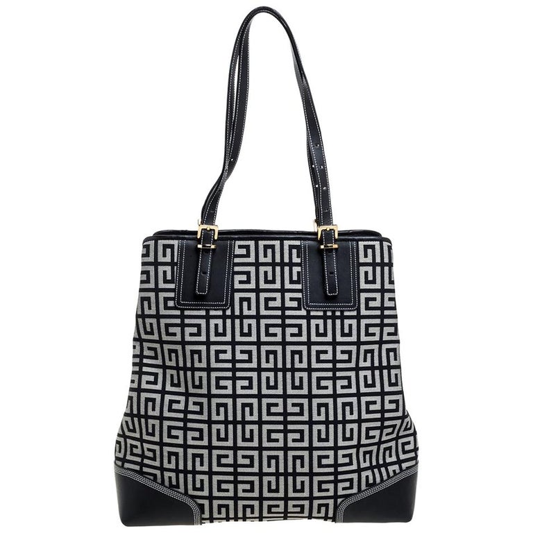 Givenchy Grey Monogram Canvas and Leather Tote at 1stDibs