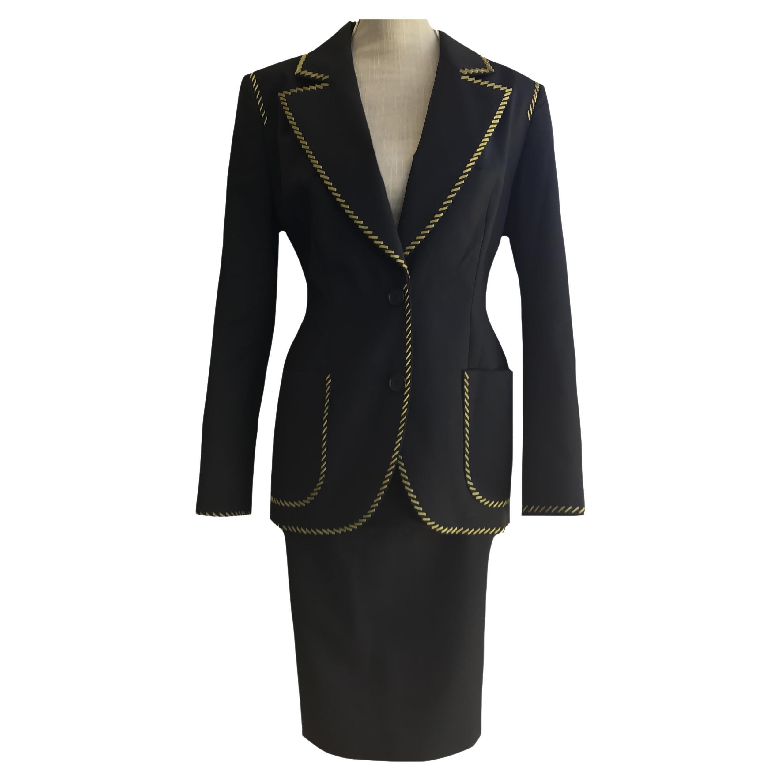 GIVENCHY HAUTE COUTURE by Alexander Mc Queen SS2000 Black skirt suit ...