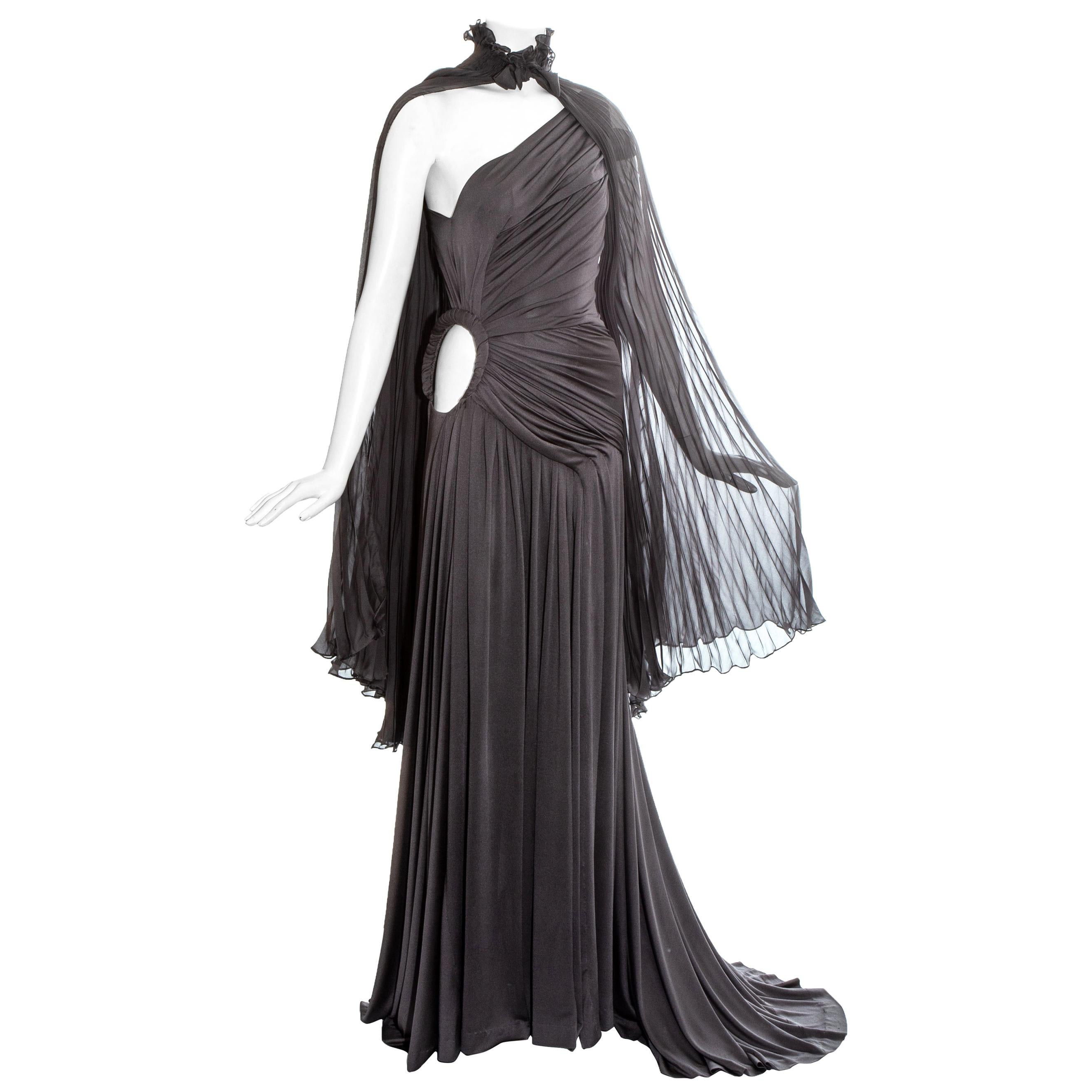 1950's Givenchy Black Organza Numbered-Couture Evening Gown at 1stDibs
