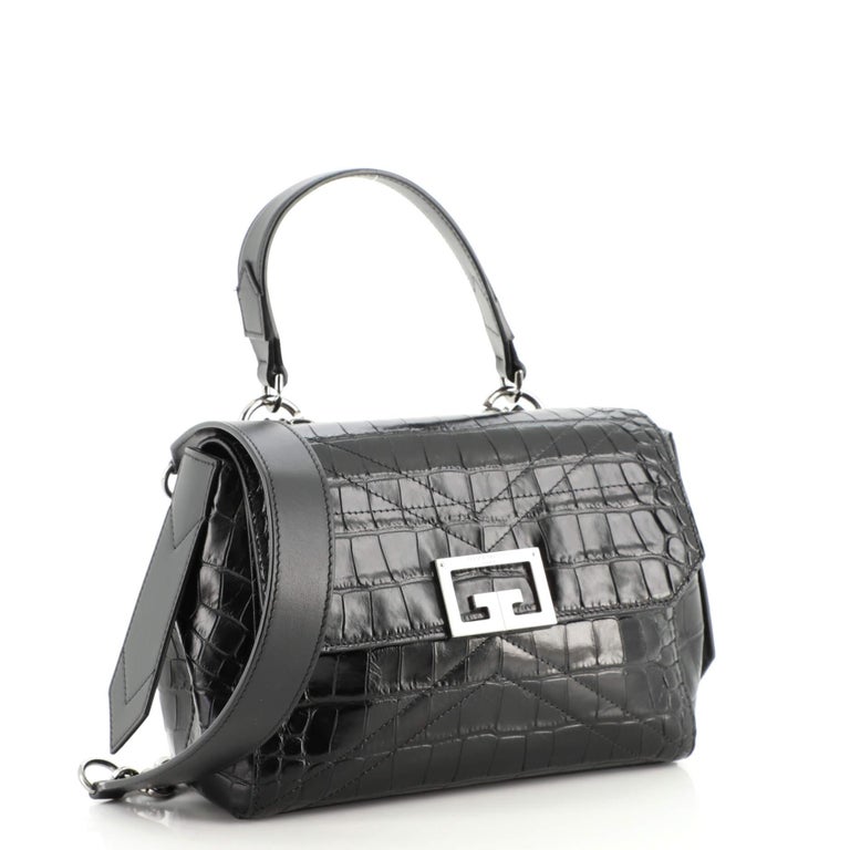Givenchy ID Flap Bag Crocodile Embossed Leather Small For Sale at 1stDibs