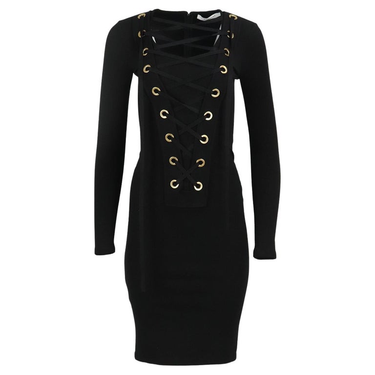Givenchy Lace Up Stretch Knit Dress Fr 34 Uk 6 For Sale at 1stDibs