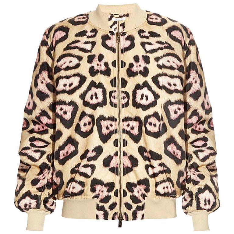 Givenchy Leopard-Print Padded Bomber Jacket For Sale at 1stDibs