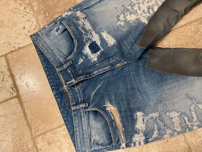 Givenchy Matthew Williams Jeans In Destroyed Denim Moleskin size 34 For ...