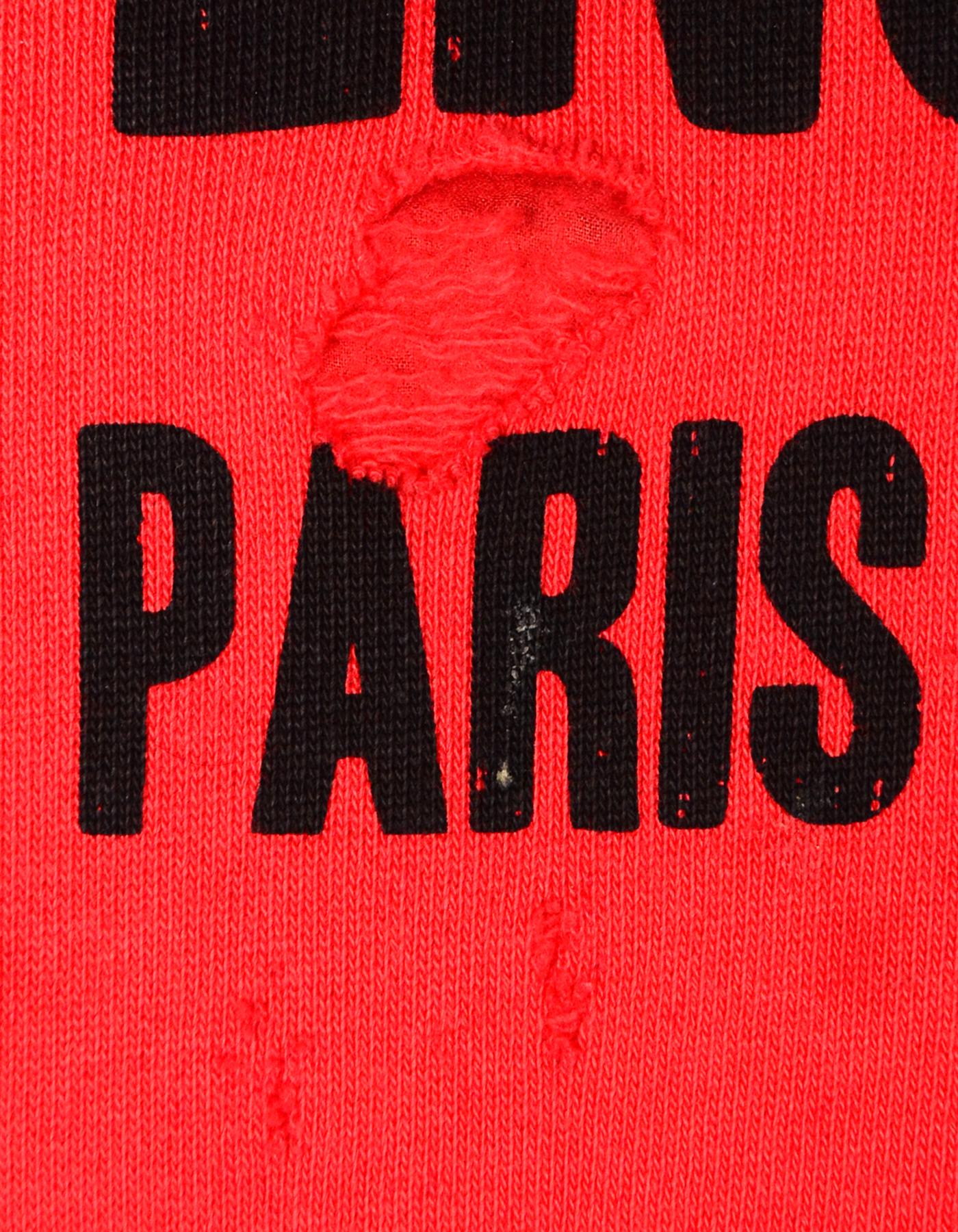 Givenchy Men's Red Distressed Logo-Print Cotton Hoodie Sz XS For Sale ...