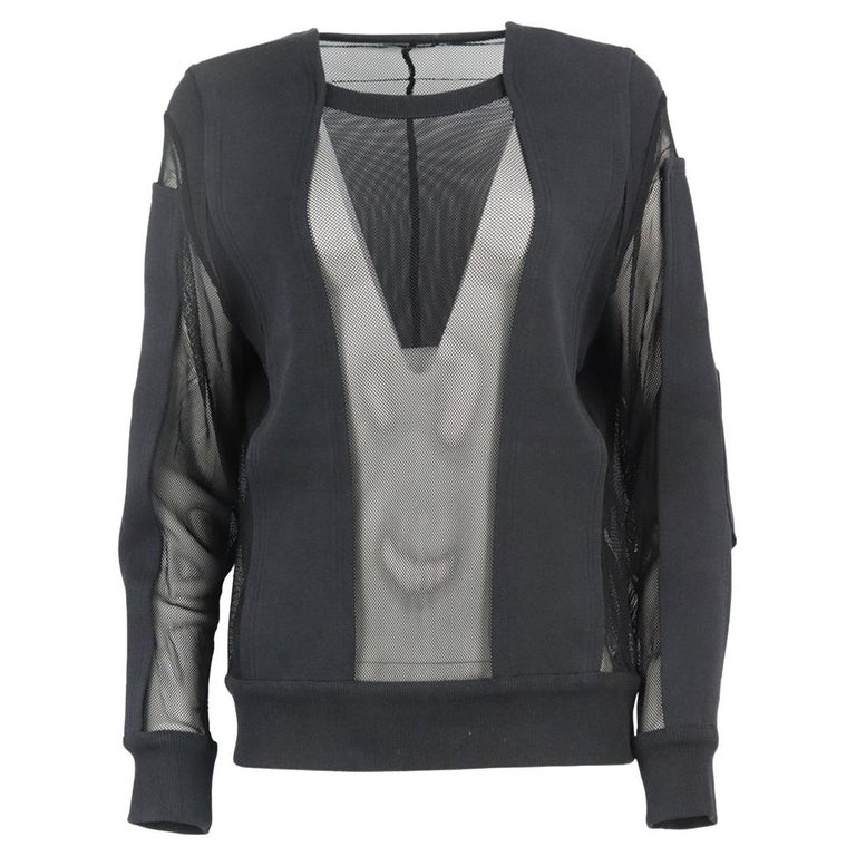 Givenchy Mesh Paneled Cotton Sweatshirt Small For Sale at 1stDibs