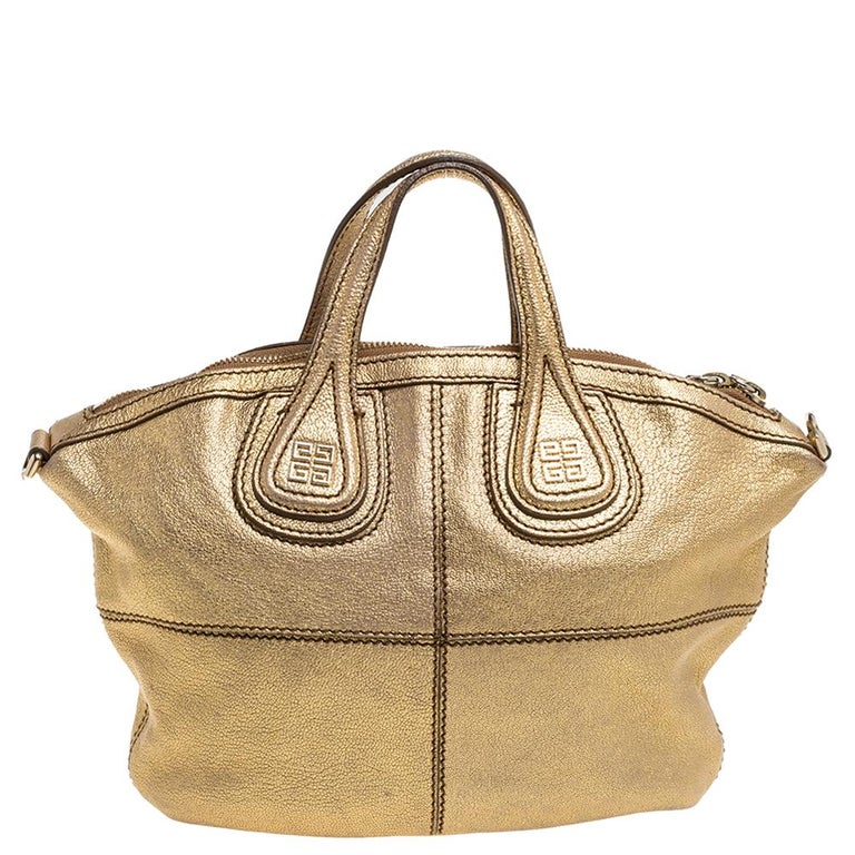 Givenchy Metallic Gold Leather Mini Nightingale Bag at 1stDibs