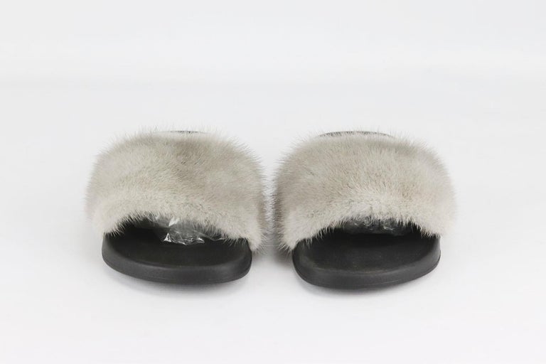 Givenchy Mink Fur And Rubber Slides Eu 38 Uk 5 Us 8 For Sale at 1stDibs