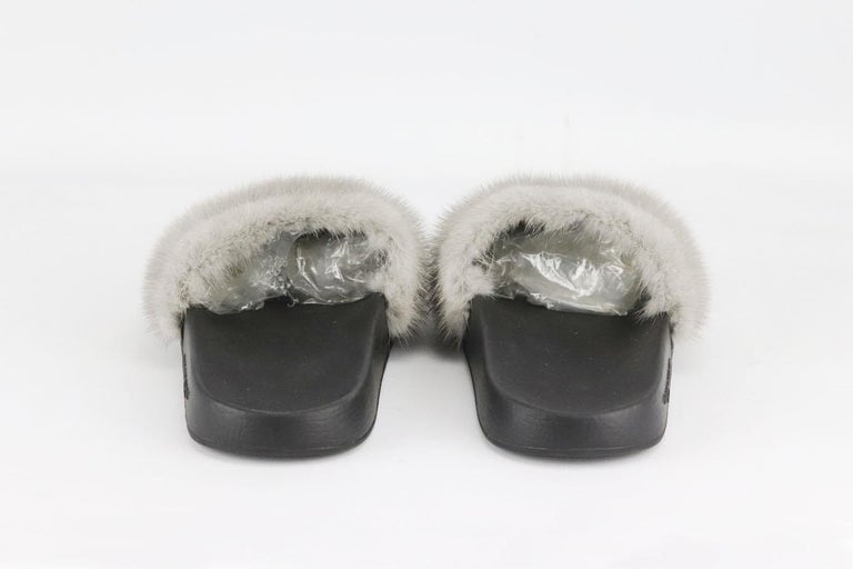 Givenchy Mink Fur And Rubber Slides Eu 38 Uk 5 Us 8 For Sale at 1stDibs