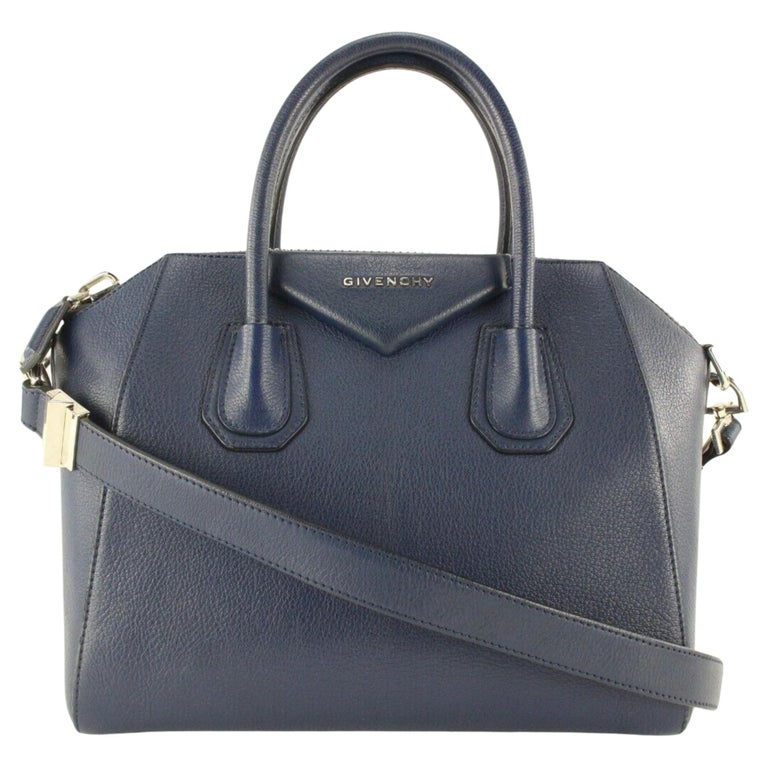 Givenchy Navy Blue Goatskin Leather Antigona Small 1GV1213 For Sale at ...