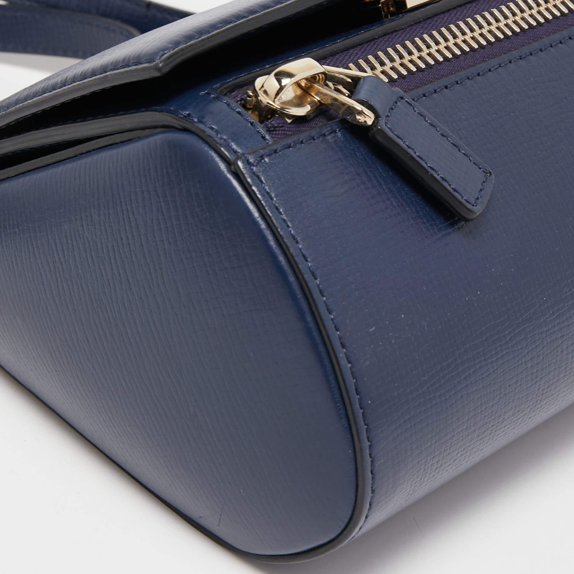 Givenchy Navy Blue Leather Mini Pandora Box Crossbody Bag For Sale at ...