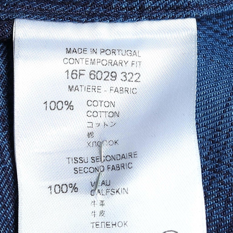 Givenchy Navy Blue Plaid Flannel Stars Patch Long Sleeve Shirt M For Sale at 1stDibs