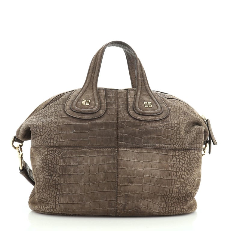 Givenchy Nightingale Satchel Crocodile Embossed Nubuck Medium at 1stDibs