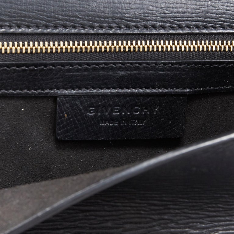GIVENCHY Pandora Box black leather flap front zip structured crossbody bag at 1stDibs