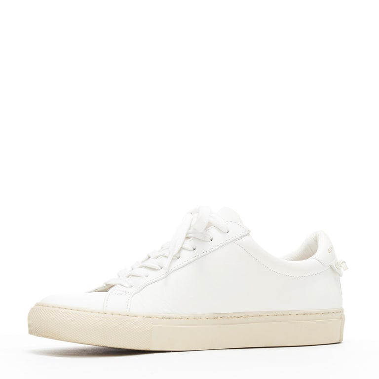 GIVENCHY Paris 17 white leather lace up minimalist low top sneakers ...