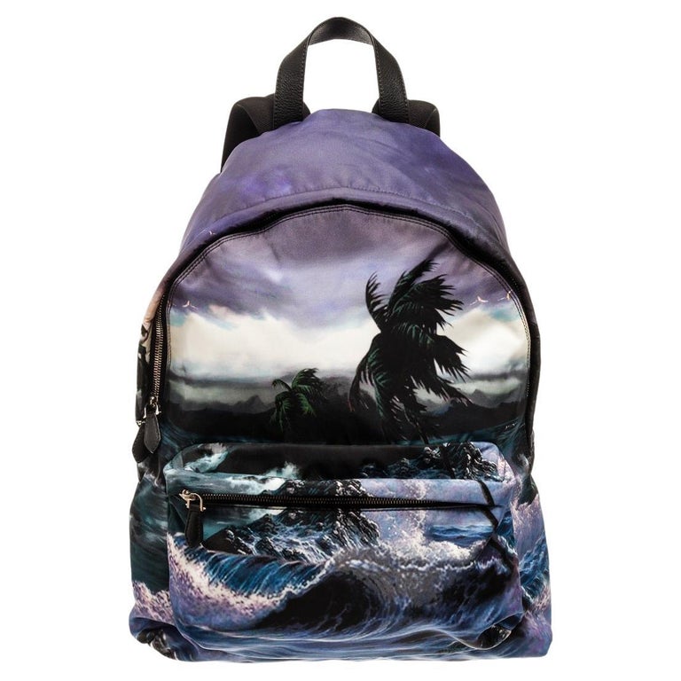 Givenchy Printed Beach Canvas Pocket Backpack For Sale at 1stDibs