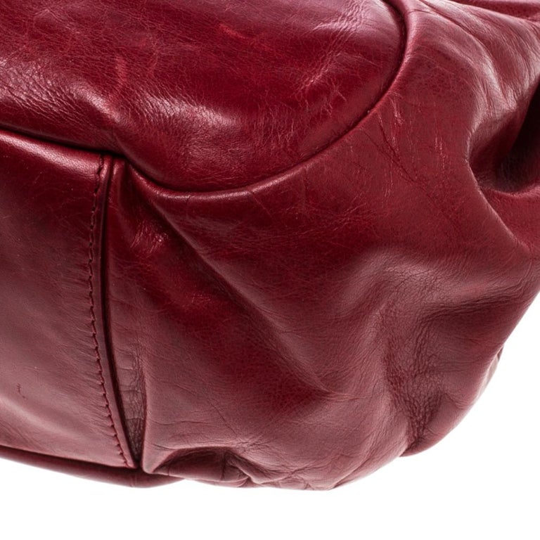 Givenchy Red Leather Drawstring Shoulder Bag at 1stDibs