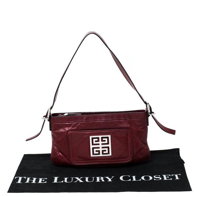 Givenchy Red Leather Logo Shoulder Bag For Sale at 1stDibs