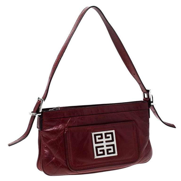 Givenchy Red Leather Logo Shoulder Bag For Sale at 1stDibs