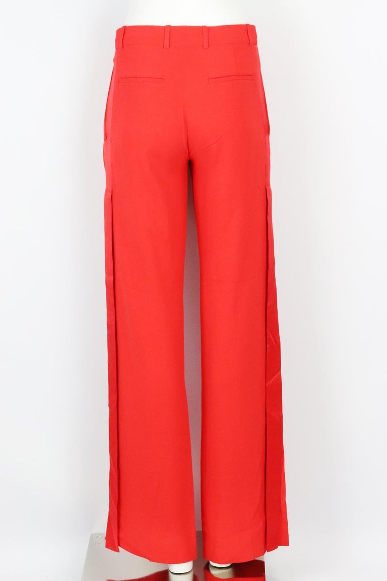 Givenchy Satin Trimmed Woven Wide Leg Pants Fr 34 Uk 6 For Sale at 1stDibs