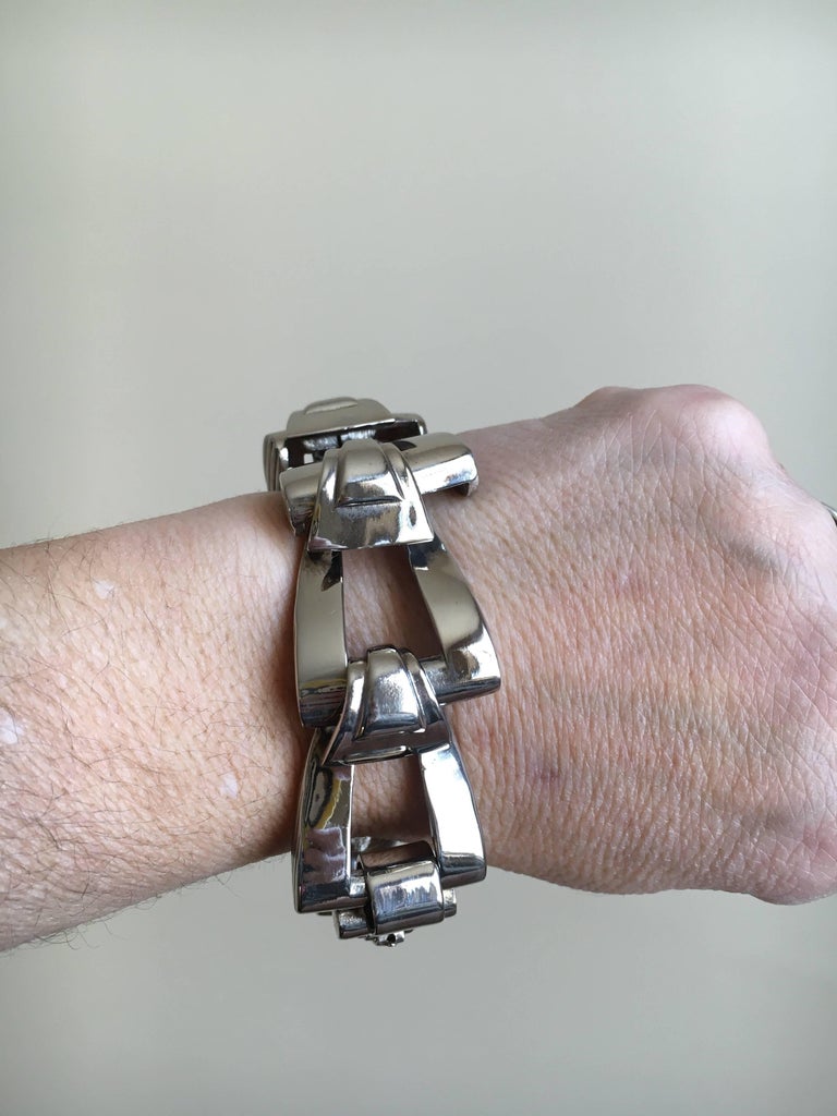 Givenchy Silver Chunky link Bracelet 1990s For Sale at 1stDibs