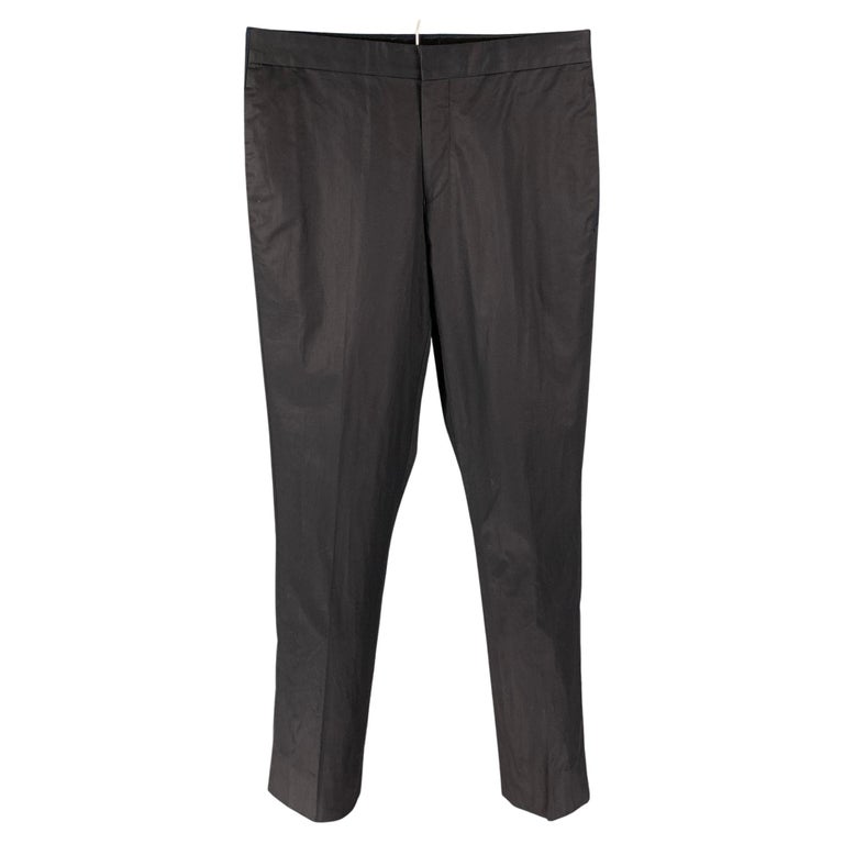 GIVENCHY Size 28 Black Navy Cotton Zip Fly Dress Pants For Sale at 1stDibs
