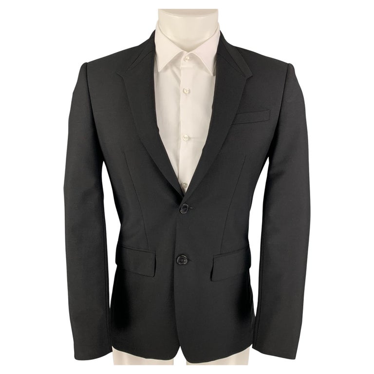 GIVENCHY Size 36 Black Wool Mohair Sport Coat For Sale at 1stDibs