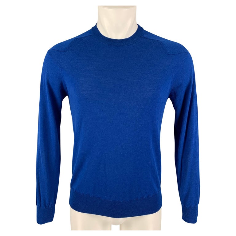 GIVENCHY Size M Royal Blue Knit Wool Crew-Neck Pullover For Sale at 1stDibs