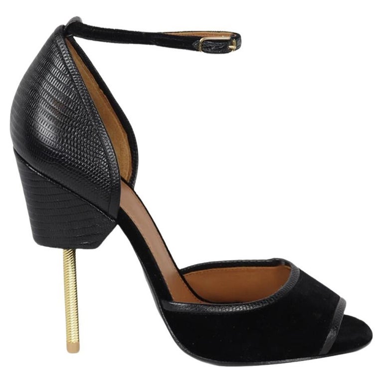Givenchy Snake Effect Leather And Velvet Sandals Eu 38 Uk 5 Us 8 For ...