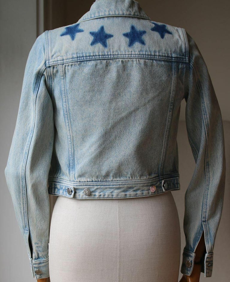 Givenchy Star Appliquéd Cropped Denim Jacket For Sale at 1stDibs ...