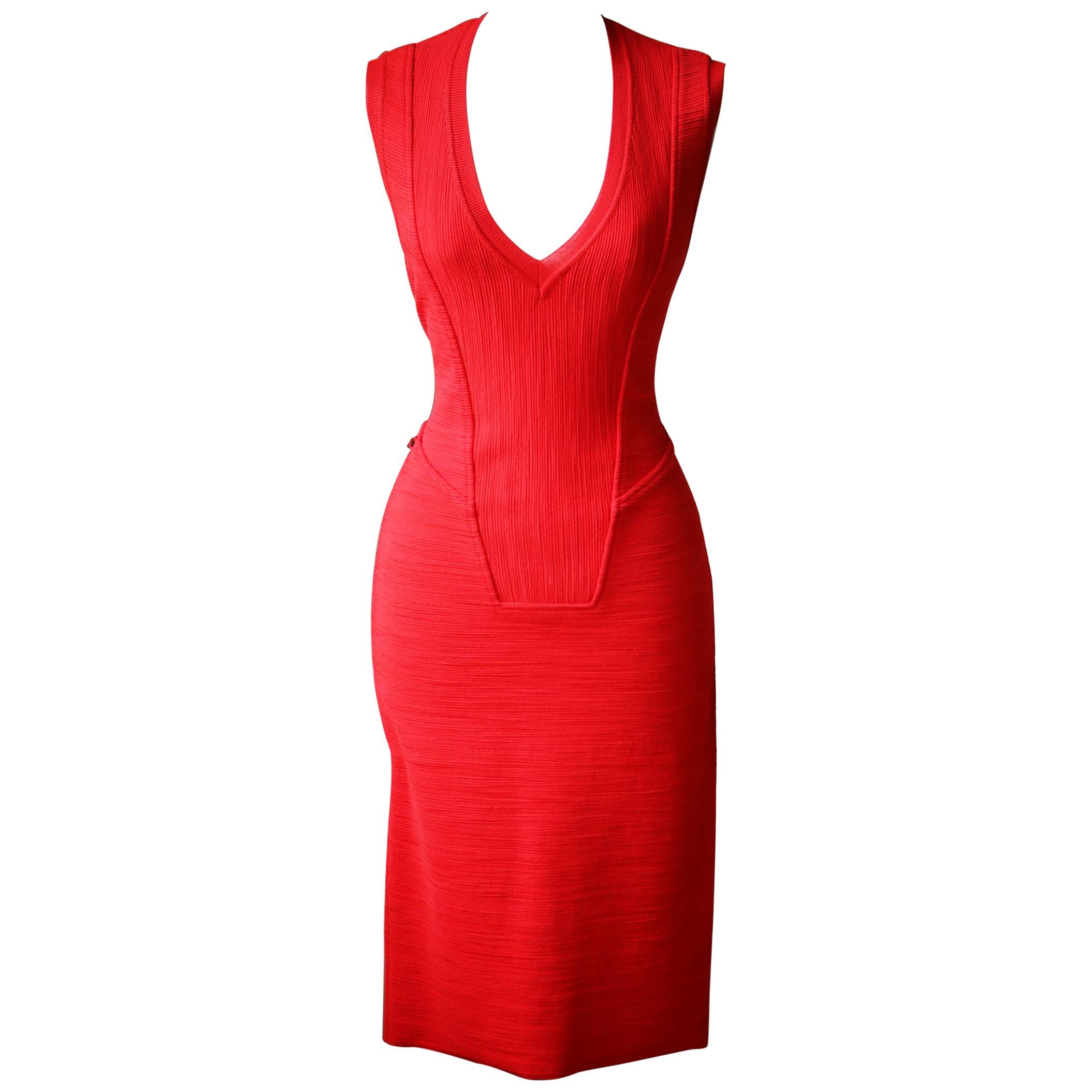 Givenchy Couture 1996 Red Silk Gown Size 10 / 42. at 1stDibs