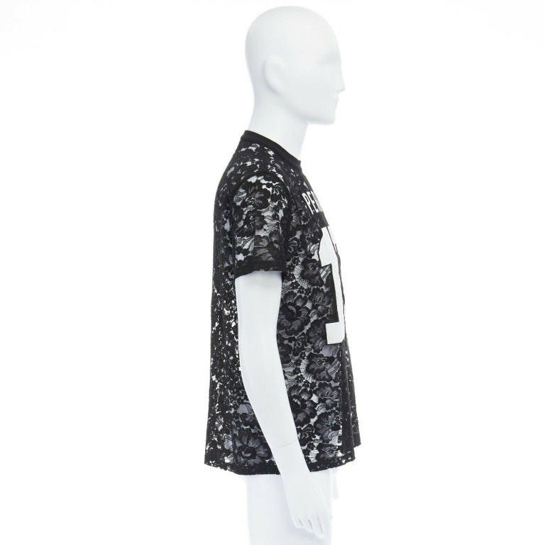 GIVENCHY TISCI black sheer lace Pervert 17 patched football jersey top IT38 M at 1stDibs ...