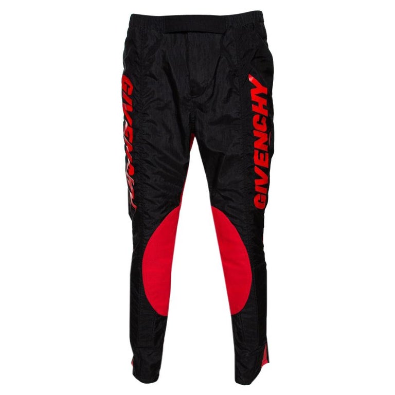 Givenchy Two Tone Logo Print Synthetic Track Pants M at 1stDibs