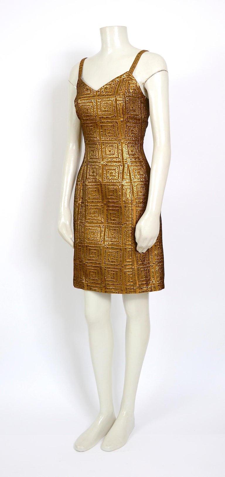 Givenchy vintage 1990s gold bronze logo dress at 1stDibs