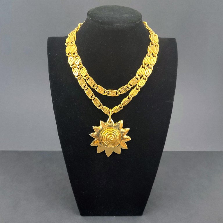 Givenchy Vintage Necklace with Sun Pendant, 1980s For Sale at 1stDibs