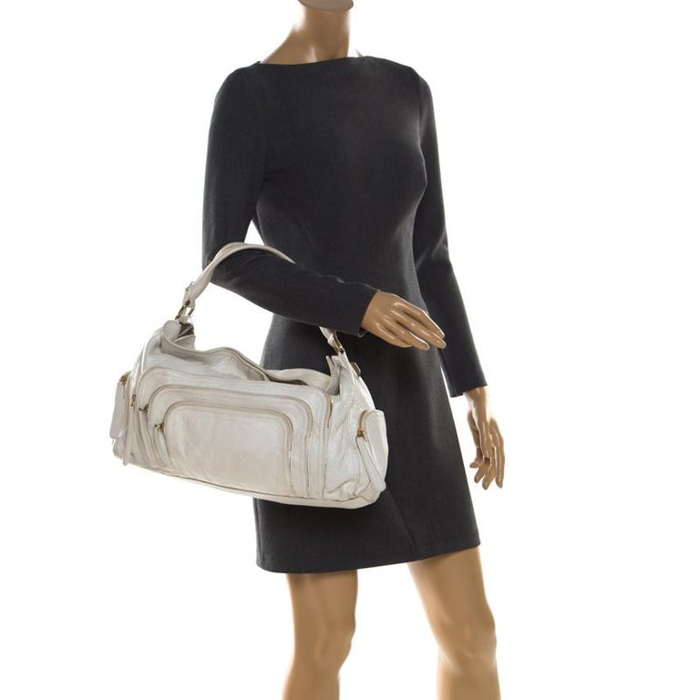 Givenchy White Leather Multiple Zip Shoulder Bag For Sale at 1stDibs