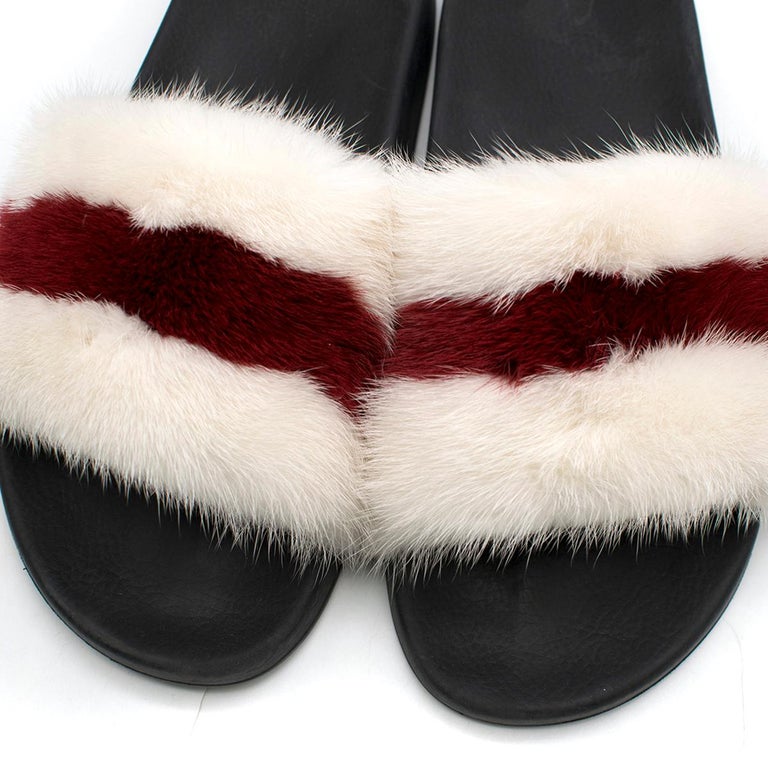 Givenchy White and Red Fur Slides Size 40 at 1stDibs | givenchy fur ...